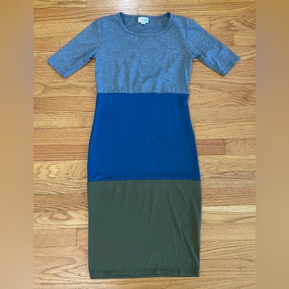 LuLaRoe | Dresses | Lularoe Dress Womens Xxs Gray Blue Green Color ...